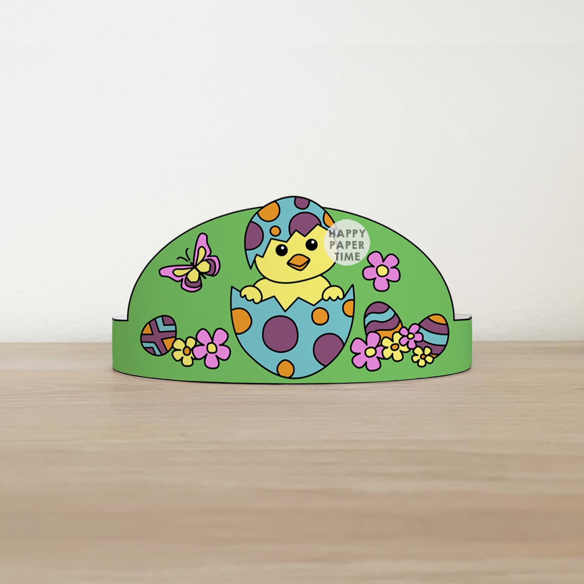 Easter Chick Eggs Hat Paper Crown Headband Easter Cut Out Party ...