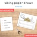 Viking Paper Crown Activity Printable Kids Craft Helmet Medieval ...