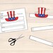 Uncle Sam Hat Paper Crown Party Coloring Printable Kids Craft America ...