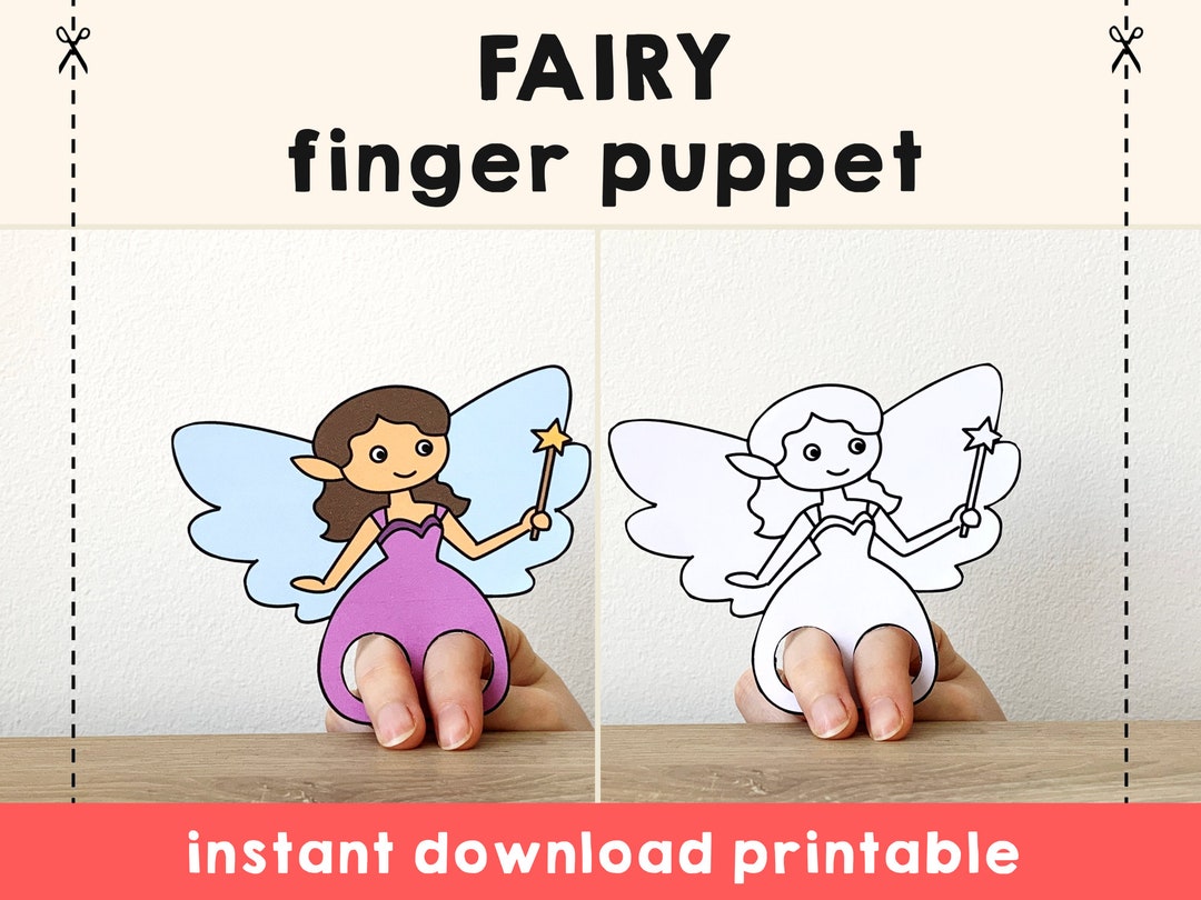Fairy Paper Craft Printable Finger Puppet Template Kids Craft Activity ...