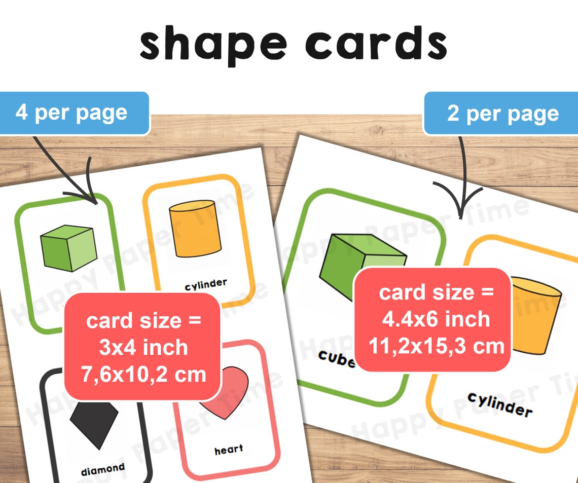 Geometric Shapes Flash Cards Printable Montessori Materials | Etsy