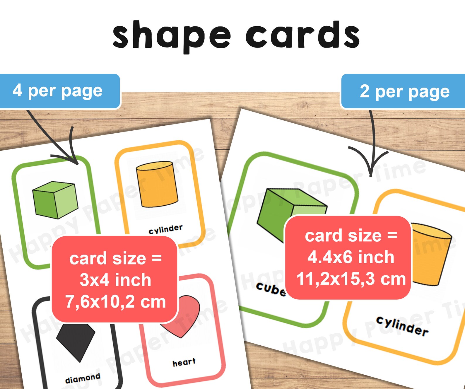 Geometric Shapes Flash Cards Printable Montessori Materials | Etsy