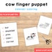 Cow Paper Craft Printable Farm Animal Finger Puppet Kids Craft Farm ...