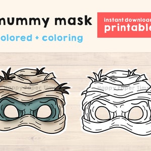 Mummy Egypt God Mask Ancient Egypt Party Halloween Template - Etsy