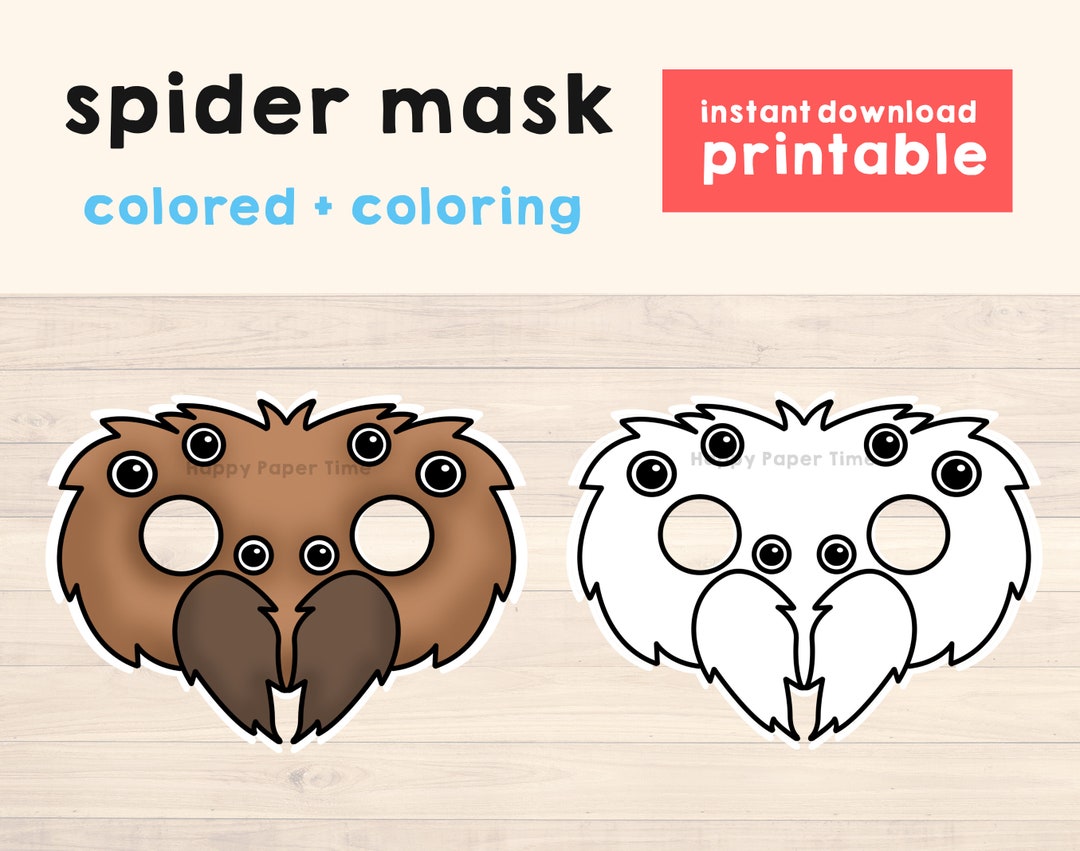 Spider Mask Costume Animal Mask Printable Party Favor Insect Halloween ...