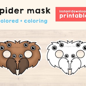 Spider Mask Costume Animal Mask Printable Party Favor Insect Halloween ...