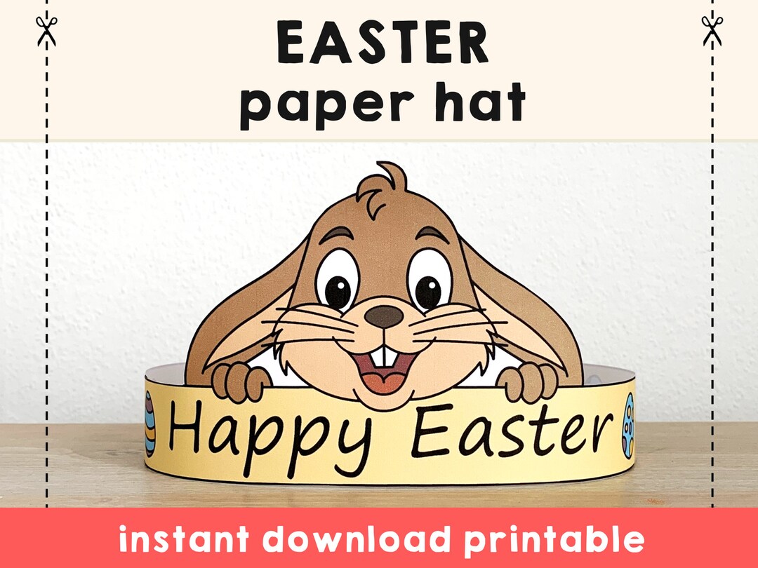 Easter Hat Paper Crown Headband Easter Bunny Day Party Activity ...