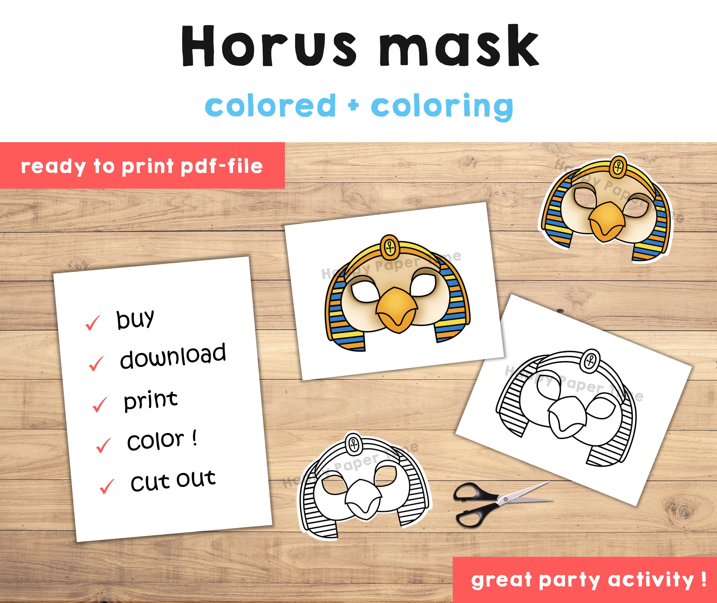 Horus Egypt God Mask Ancient Egypt Party Mask Template Costume - Etsy