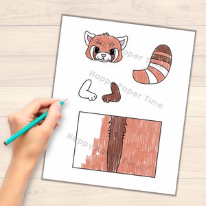 Red Panda Toilet Paper Roll Craft Asian Animal Jungle Party Coloring ...