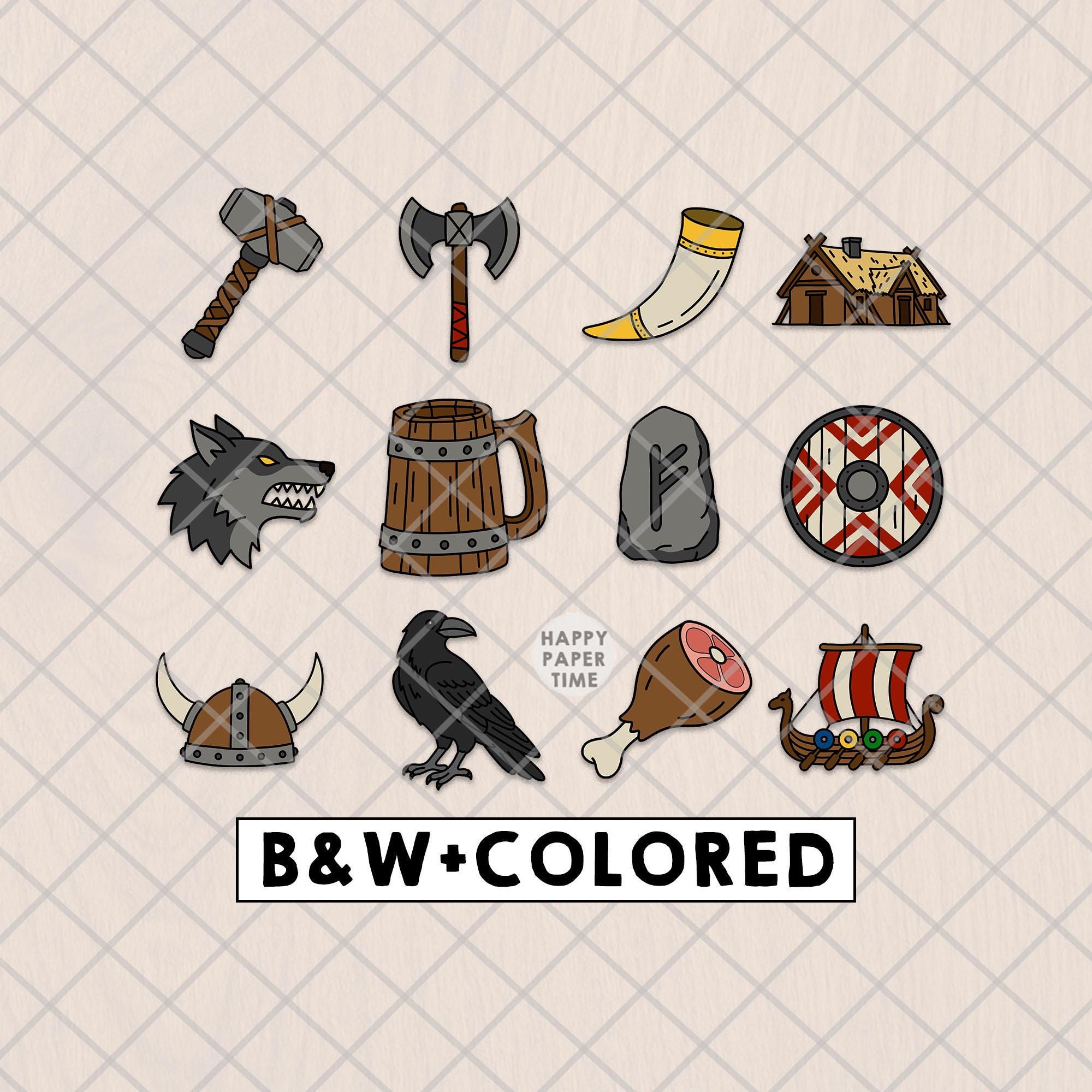 Viking Clipart Icons Line Clip Art History PNG Classroom Decoration ...
