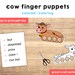 Cow Puppet Paper Craft Printable Finger Puppet Kids Craft Animal ...