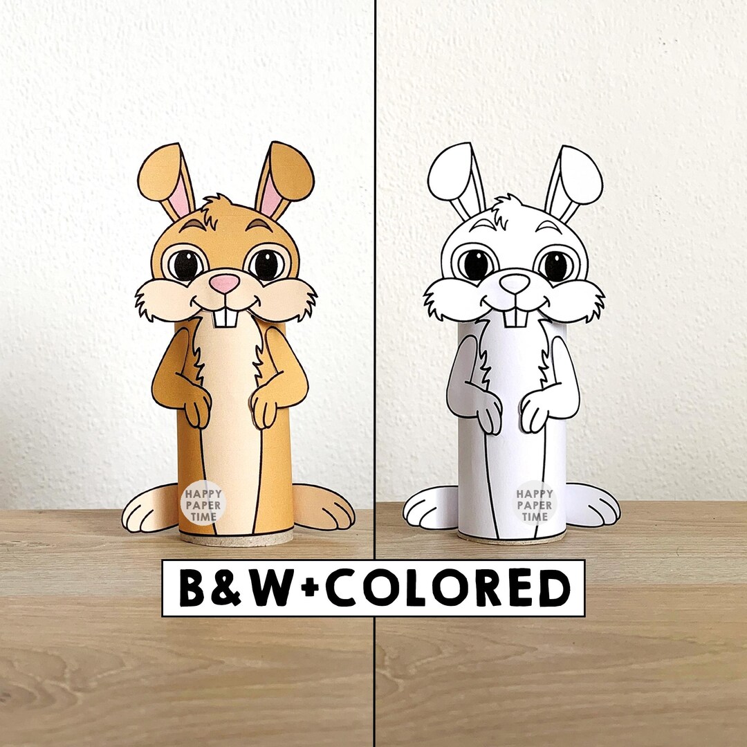 Bunny Toilet Paper Roll Craft Rabbit Pets Easter Party Coloring ...