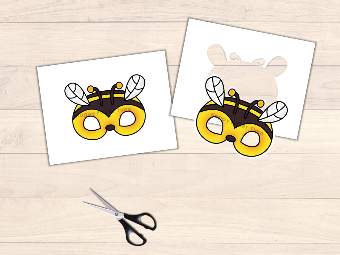 Bee Mask Costume Animal Mask Printable Party Favor Insect | Etsy