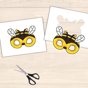 Bee Mask Costume Animal Mask Printable Party Favor Insect Halloween ...