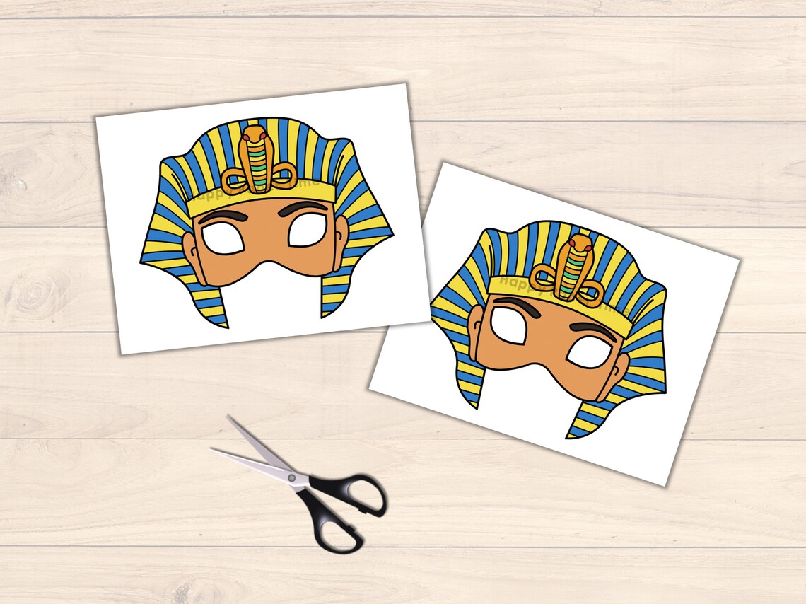 Pharaoh Egypt Mask Ancient Egypt Party Mask Template Costume - Etsy