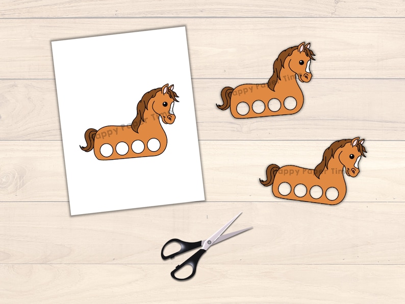 Horse Paper Craft Printable Pony Farm Animal Finger Puppet - Etsy