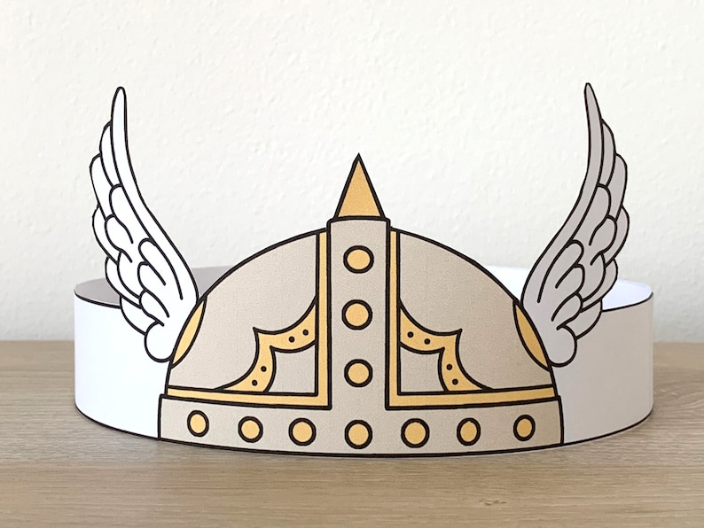 Viking Paper Crown Activity Printable Kids Craft Helmet Medieval ...