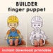 Construction Worker Paper Craft Printable Community Helper - Etsy