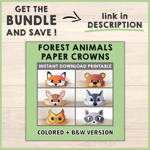 Forest Animals Paper Crowns Headbands Hats Activity Printable Kids ...