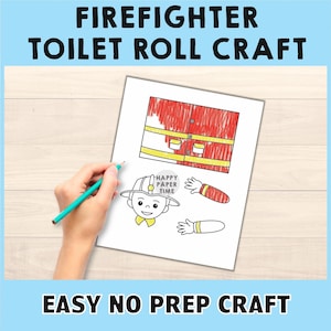 Firefighter Toilet Paper Roll Craft Fireman Party Coloring Printable ...