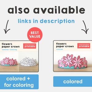 Flower Paper Crown Party Coloring Printable Kids Craft Spring Fairy ...