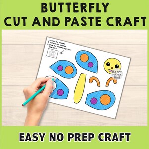 Butterfly Cut and Paste Craft Printable Spring Bugs Insects Animal ...