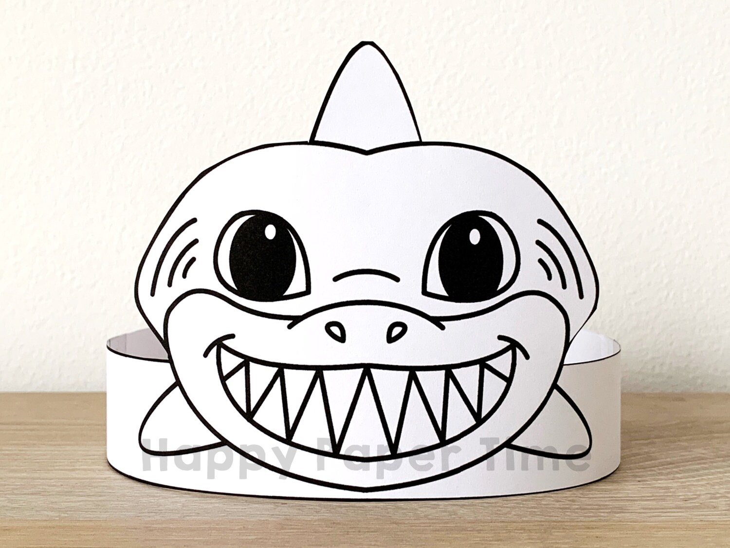 Shark Paper Crown Party Costume Printable Party Hat Kids Craft - Etsy UK