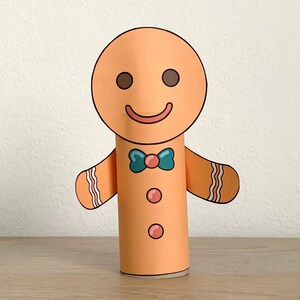 Gingerbread Man Toilet Paper Roll Craft Christmas Party Coloring ...