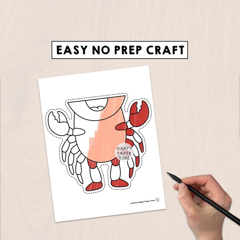 Ocean Animals Paper Bag Puppets Sea Printable Craft Activity Cut Paste ...