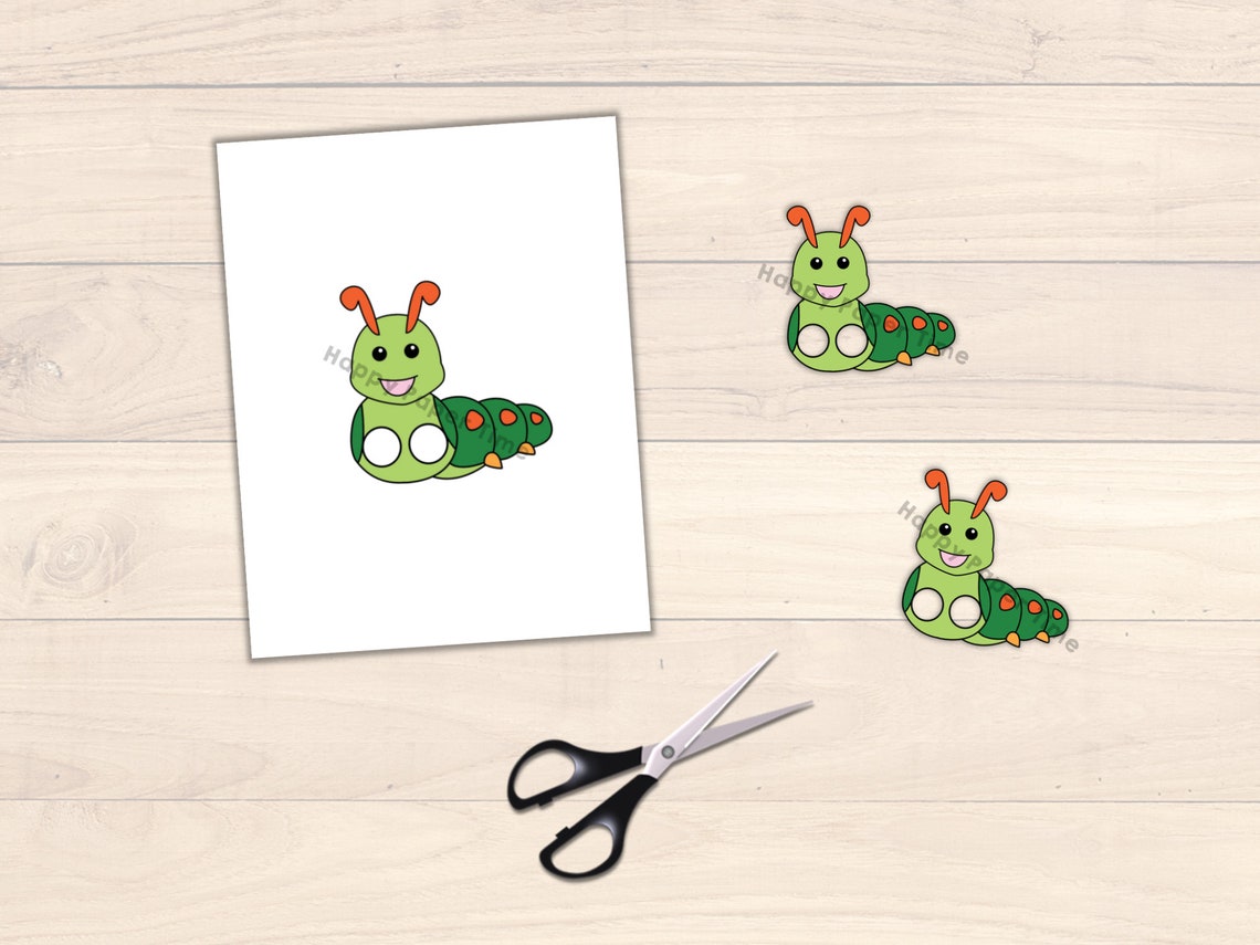 Caterpillar Paper Craft Printable Finger Puppet Template Kids | Etsy