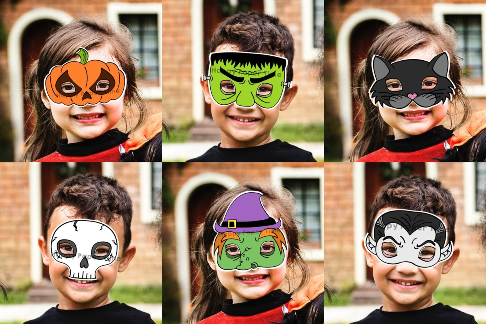 Halloween Mask Kids Diy Halloween Costume Pumpkin Mask Witch - Etsy