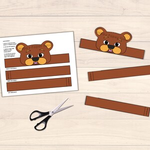 Bear Paper Crown Activity Printable Kids Craft Woodland Forest Birthday ...