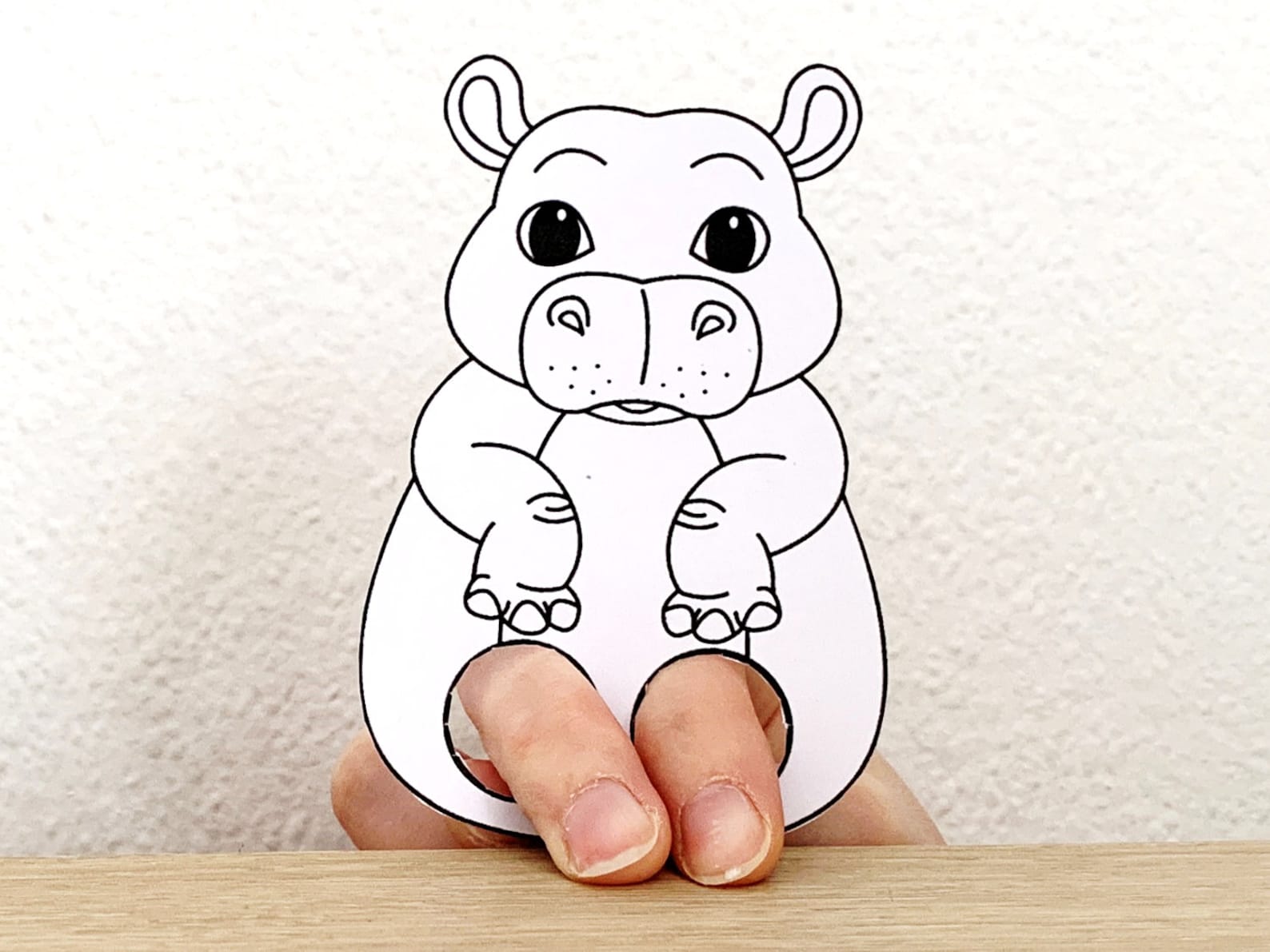 Hippo Paper Craft Printable African Animal Finger Puppet Kids - Etsy