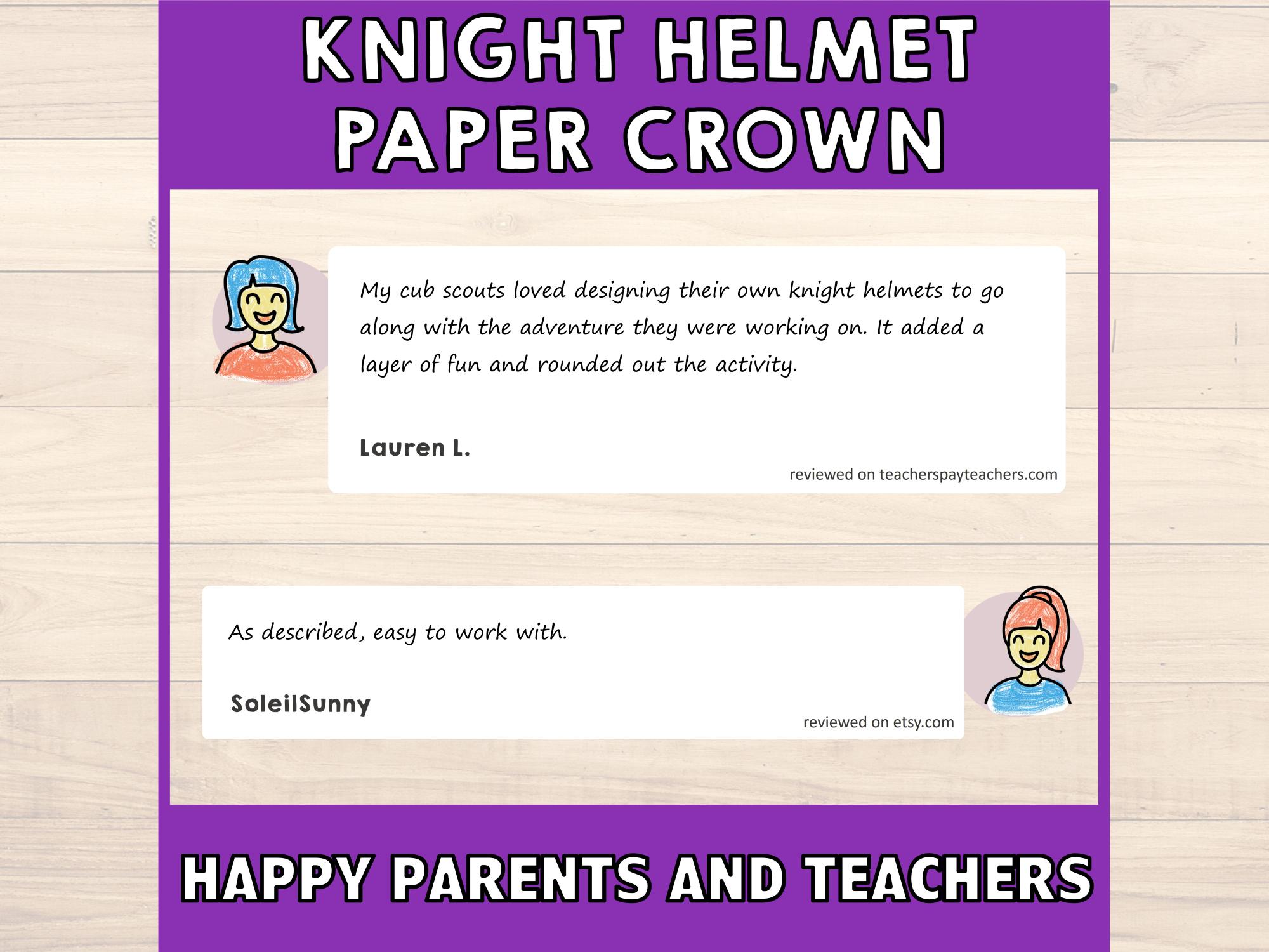 Knight Paper Helmet Crown Template Fantasy Party Headband Coloring ...