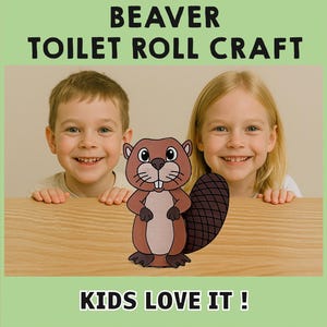 Beaver Toilet Paper Roll Craft Forest Woodland Party Coloring Printable ...