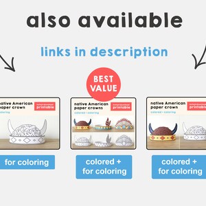 Native American Paper Craft Bison Headdress Crown Party Template ...