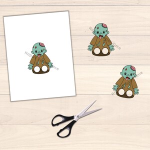 Zombie Paper Craft Printable Halloween Spooky Day Finger Puppet Kids ...