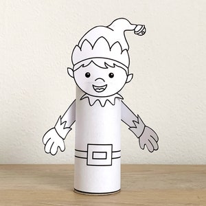 Christmas Elf Toilet Paper Roll Craft Christmas Party Coloring ...