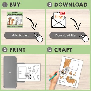 Squirrel Toilet Paper Roll Craft Forest Woodland Party Coloring ...