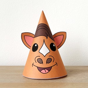Horse Party Hat Paper Printable Template Print Farm Animal Table ...