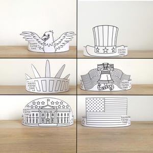 American Symbols Paper Crowns Flag 4th of July Patriotic Printable DIY ...