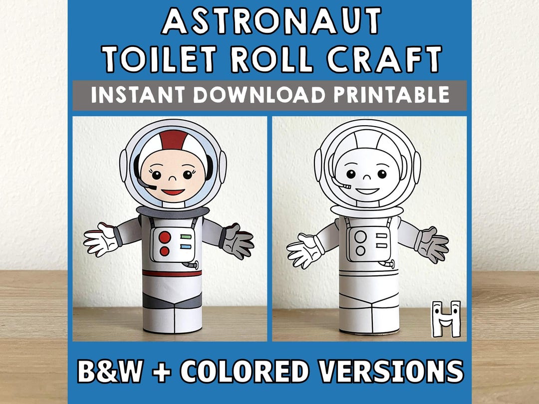 Astronaut Toilet Paper Roll Craft Space Party Coloring Printable ...