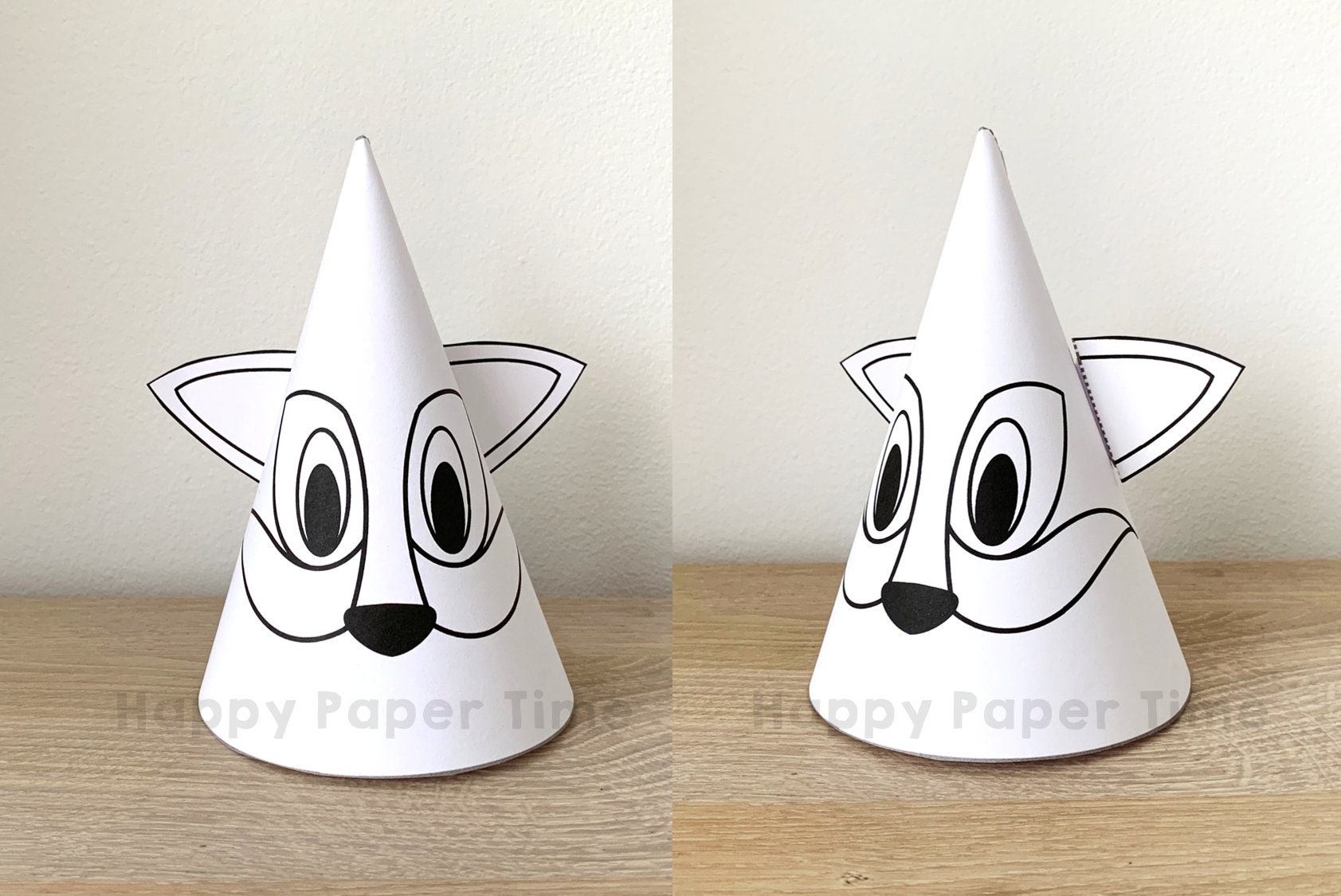 Wolf Paper Hat Printable Woodland Table Decoration Wolf Party - Etsy