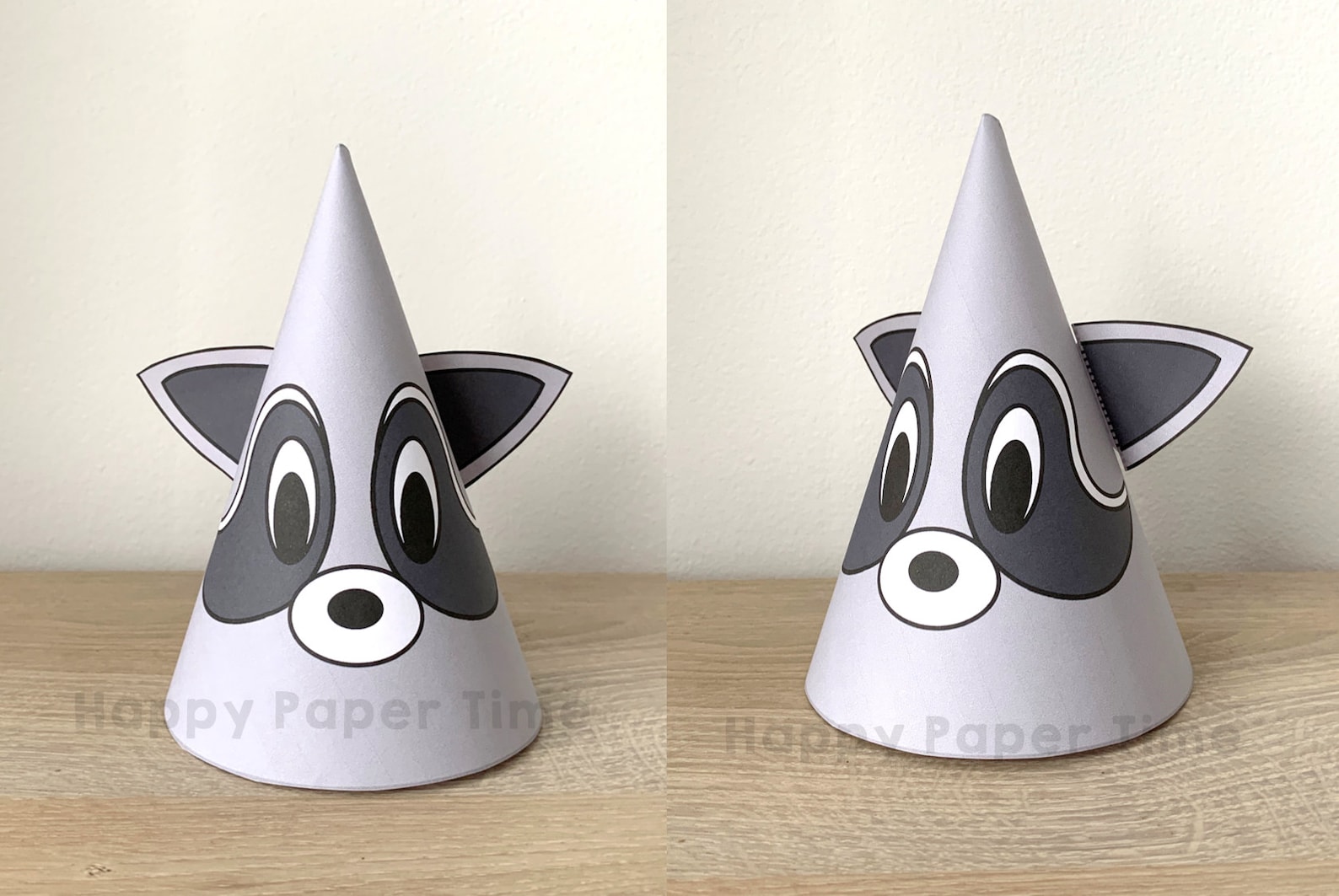 Raccoon Party Hat Printable Woodland Table Decoration Raccoon Party Hat ...