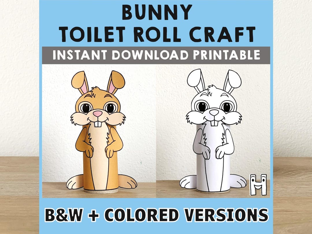Bunny Toilet Paper Roll Craft Rabbit Pets Easter Party Coloring ...