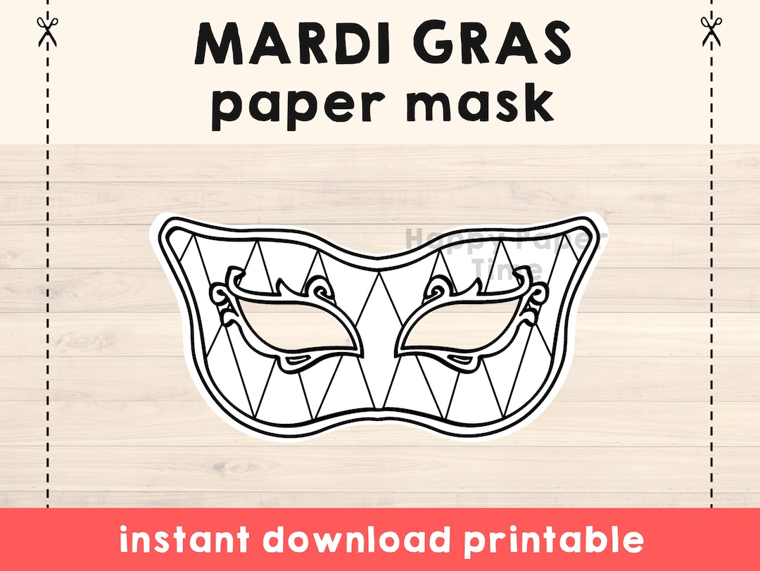 Mardi Gras Mask Printable, Mardi Gras Costume, Mardi Gras Party ...