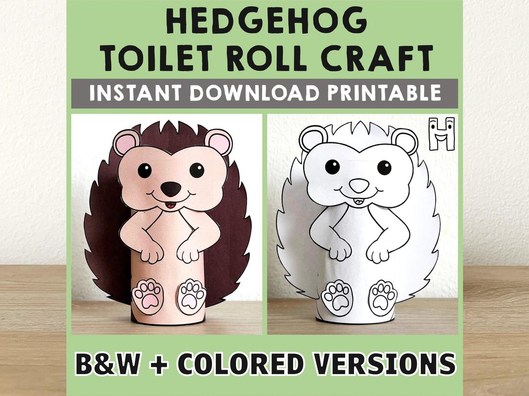 Hedgehog Toilet Paper Roll Craft Forest Woodland Party Coloring ...