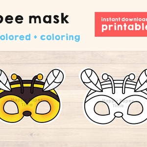 Bee Mask Costume Animal Mask Printable Party Favor Insect - Etsy