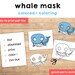 Whale Mask Template Costume Kids Diy Ocean Sea Animal Party Fun Favor ...