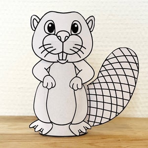 Beaver Toilet Paper Roll Craft Forest Woodland Party Coloring Printable ...